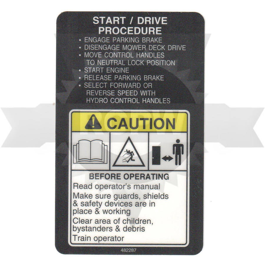 Upgrade Your Scag Mower: 482287 Start Drive Decal